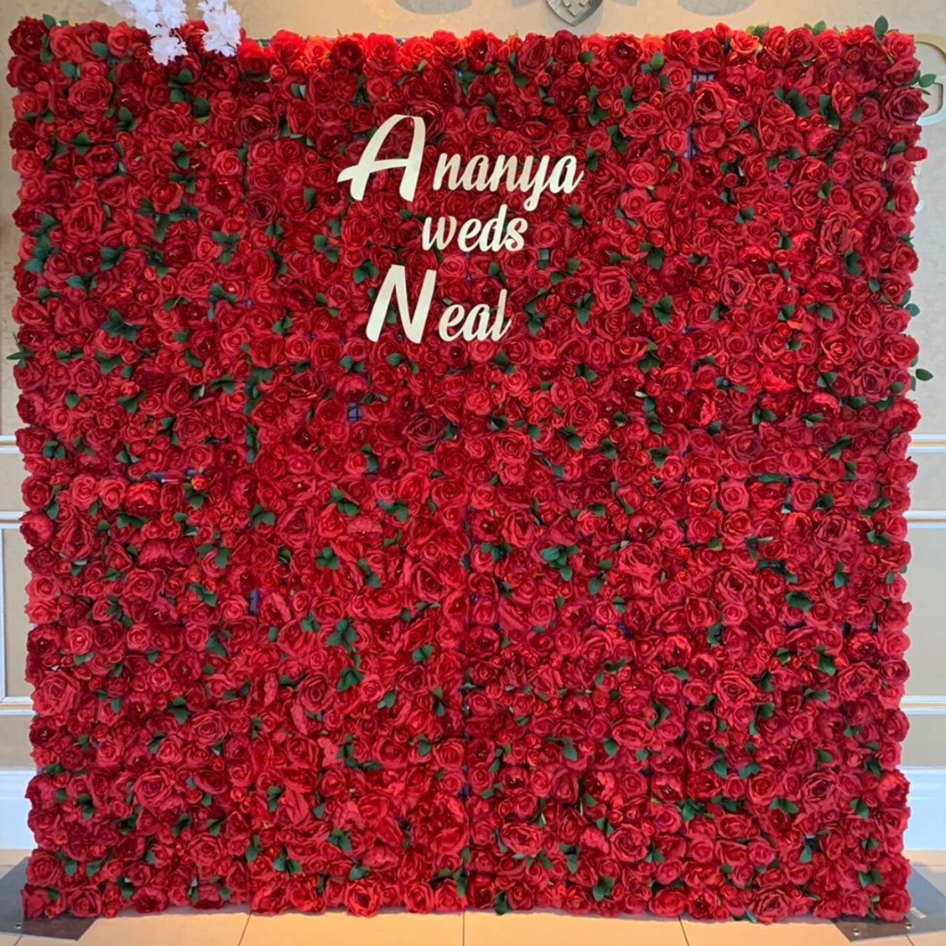 Red Rose Flower Wall Rental Kingston | Marquee King